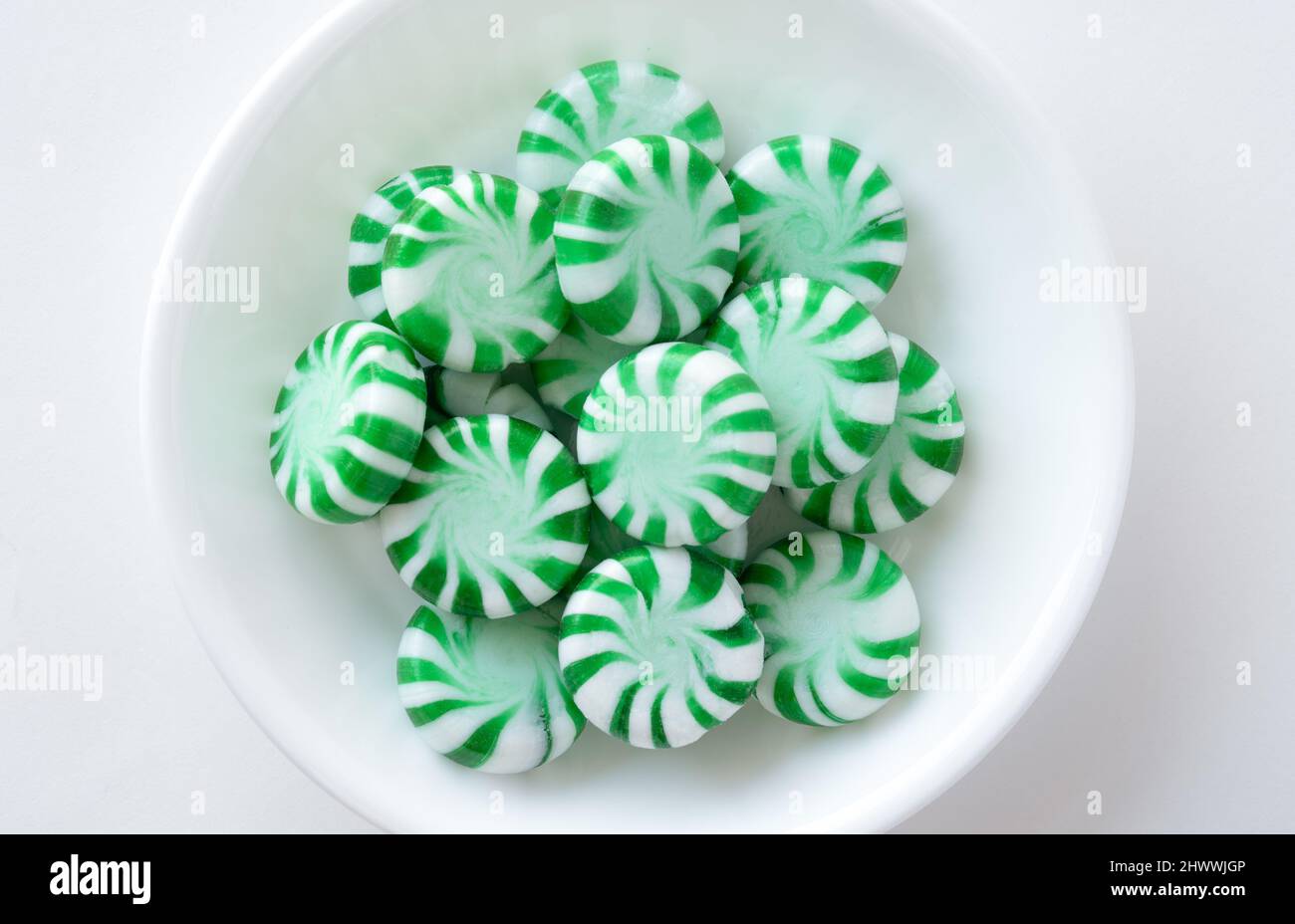 Peppermint Candy Discs in a Bowl Stock Photo - Alamy