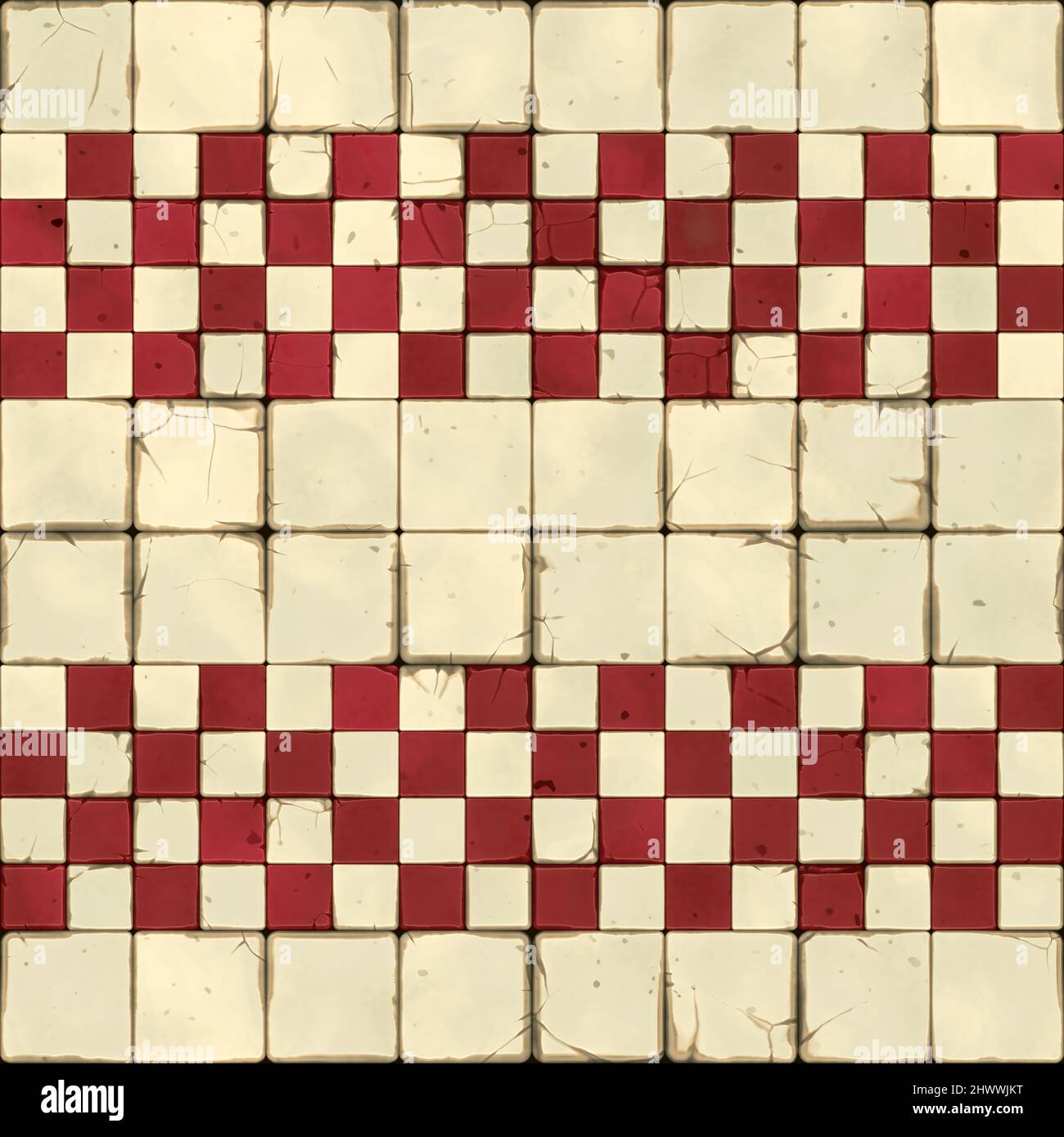 Cartoon seamless stone pavement tiles pattern, brick wall texture ...