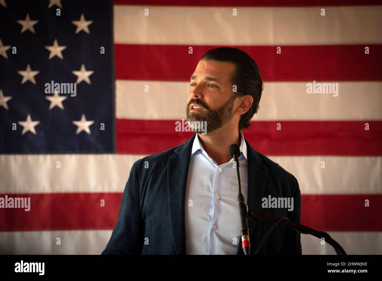 Cumming, Georgia, USA. 7th Mar, 2022. Donald Trump Jr. campaigns for ...