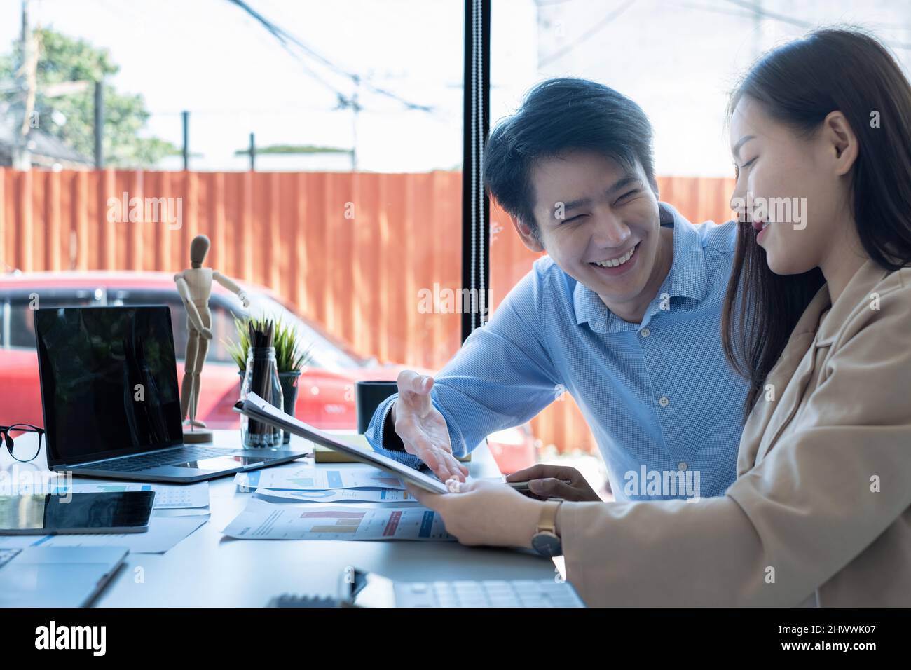 Image of Audit team working together and looking about transaction for ...