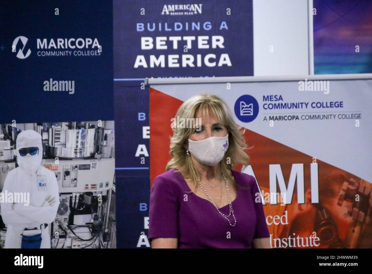 First Lady Jill Biden is in a conference room for remarks to Intel ...