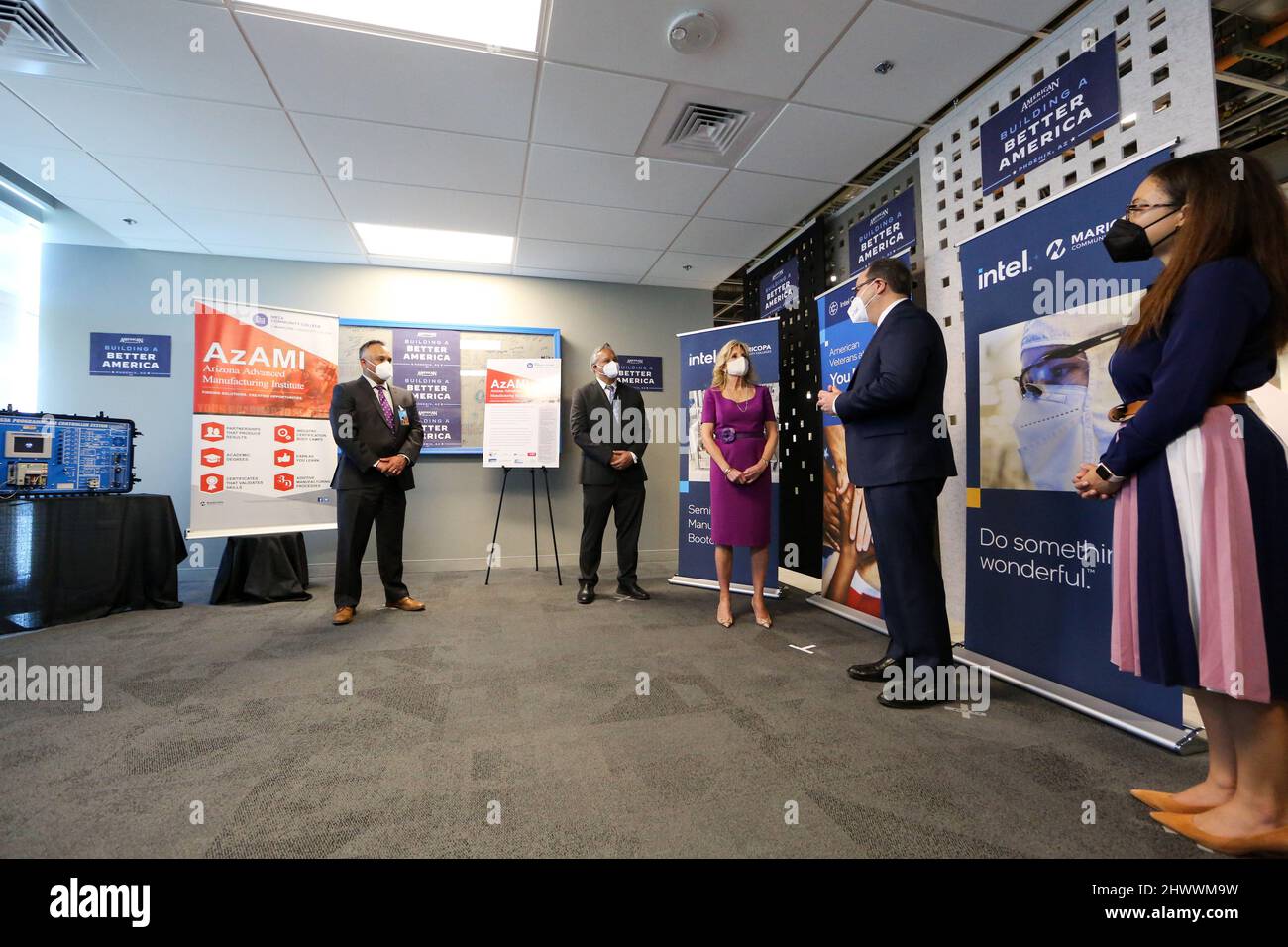 First Lady Jill Biden receives a short overview from Keyvan Esfarjani ...