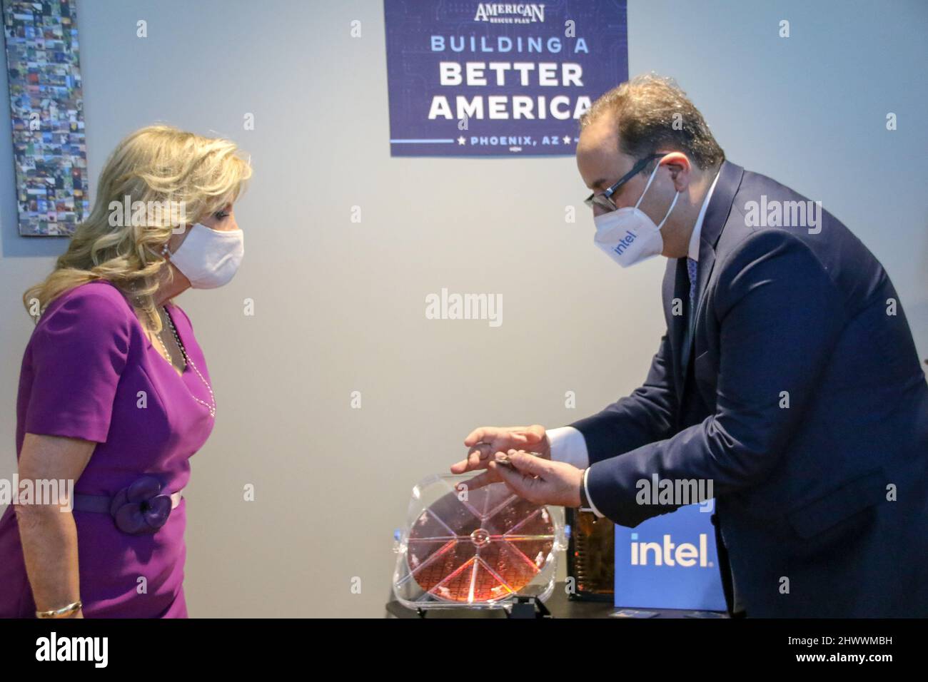 Keyvan Esfarjani, Chief Global Operation Officer, shows First Lady Jill ...