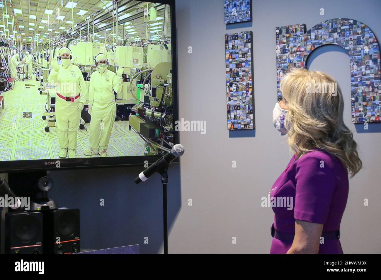 First Lady Jill Biden interacts with Intel Technician and U.S. Nave ...