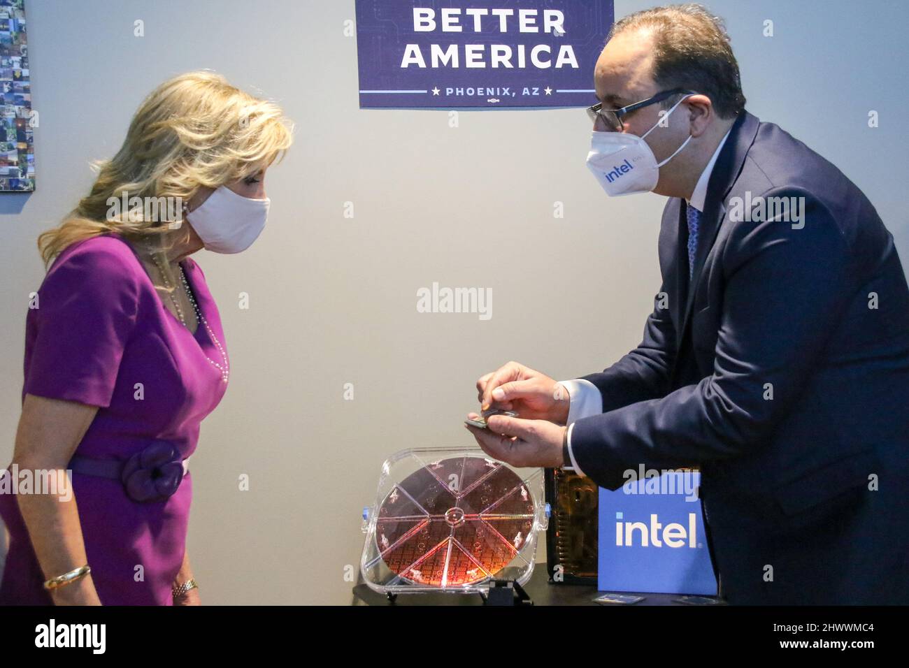 Keyvan Esfarjani, Chief Global Operation Officer, shows First Lady Jill ...