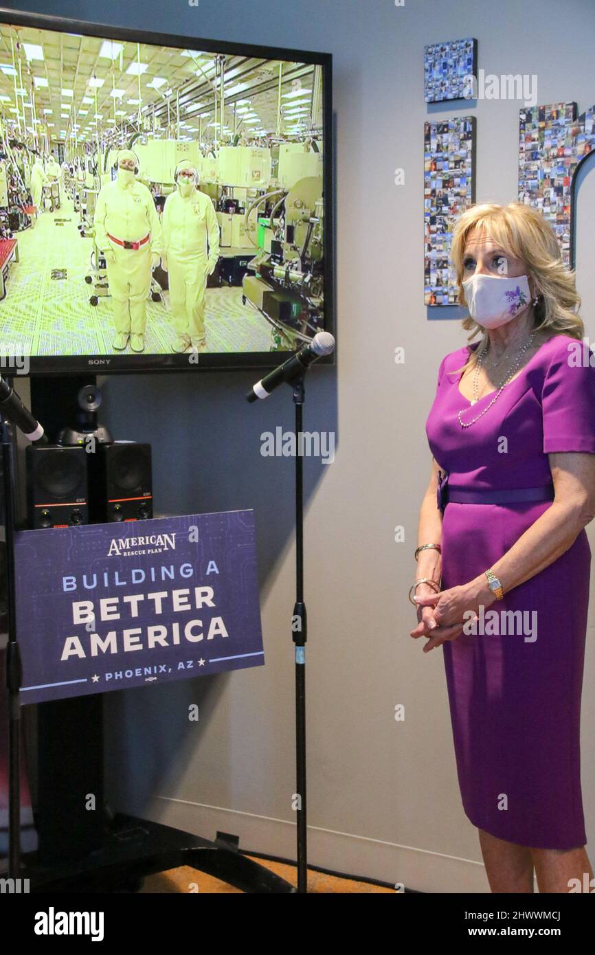 First Lady Jill Biden interacts with Intel Technician and U.S. Nave ...