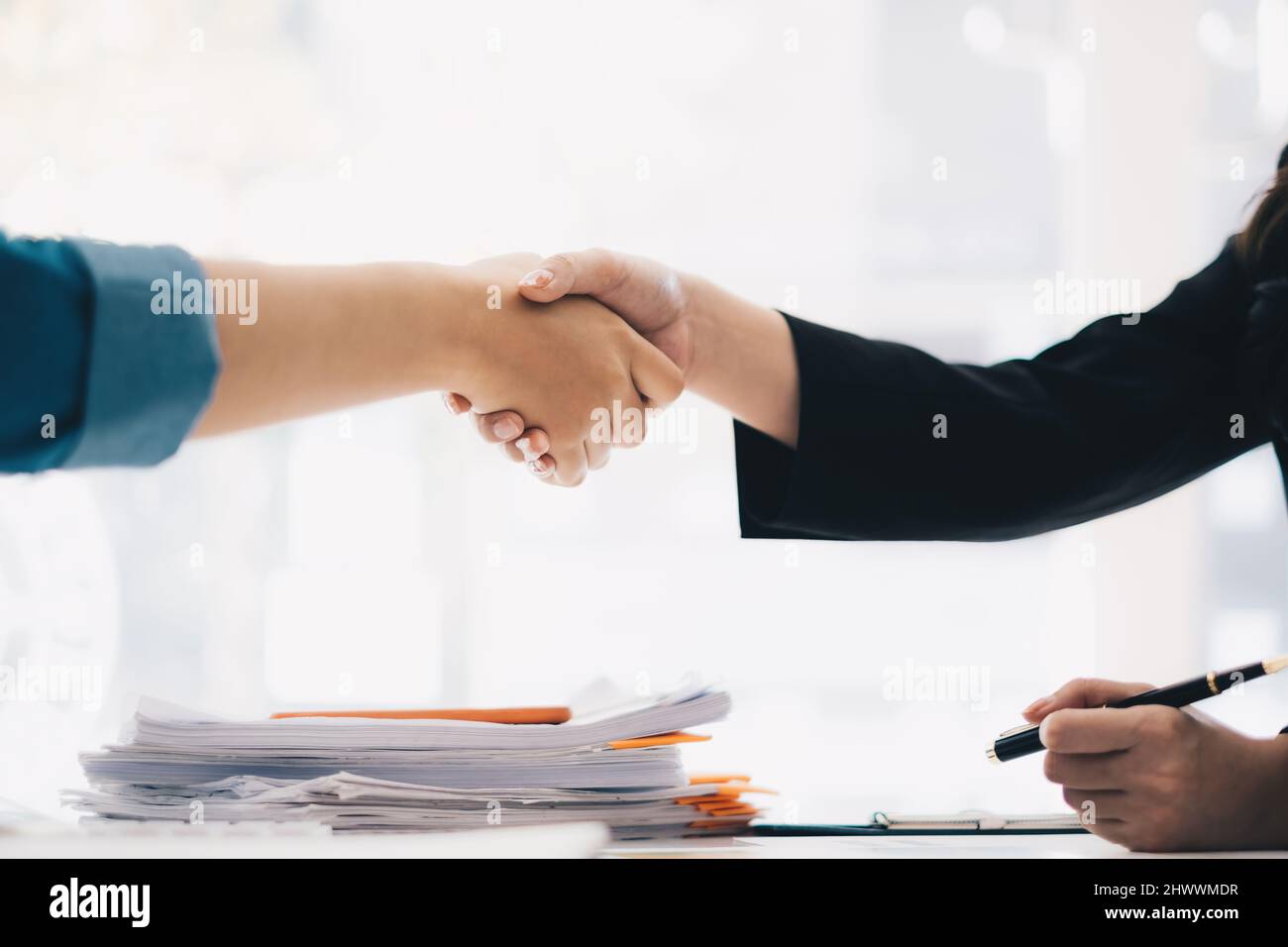Business partnership meeting concept. Image business women handshake ...