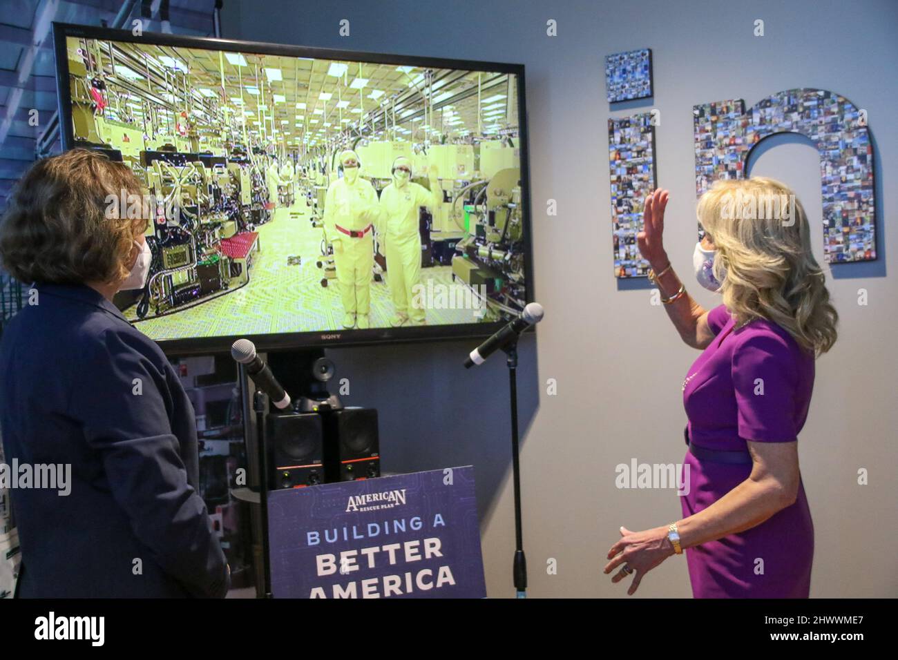 First Lady Jill Biden waves to Intel Technician and U.S. Nave veteran ...