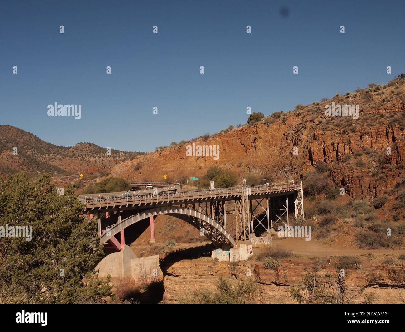 Salt River Canyon bridge across the Salt River along US 60 highway ...