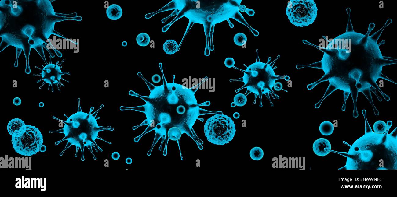 Dangerous corona virus, SARS pandemic risk concept. 3D illustration ...