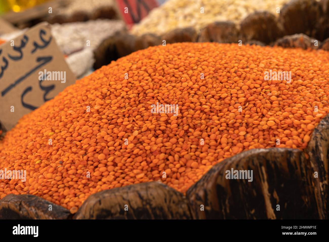 Dried food products on the arab street market stall Stock Photo - Alamy