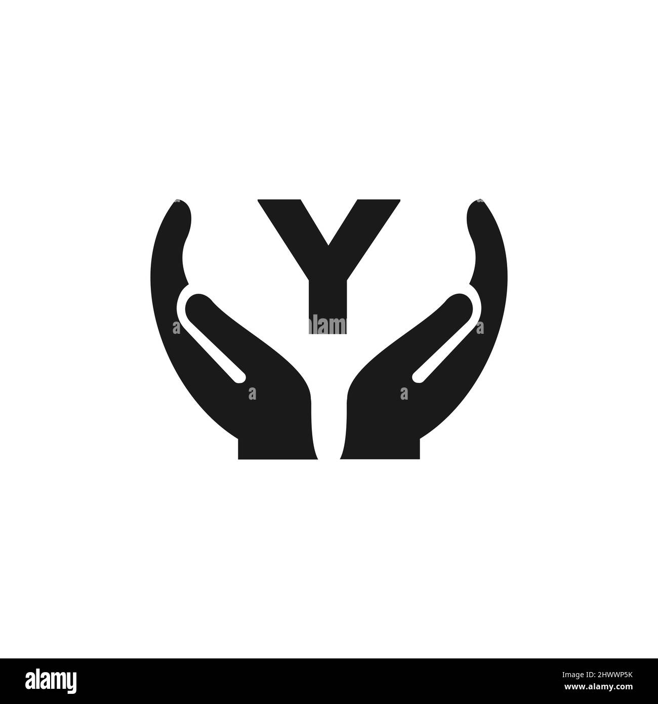 Letter Y Giving Hand Logo Design. Hand Logo Design On Letter Y Vector ...
