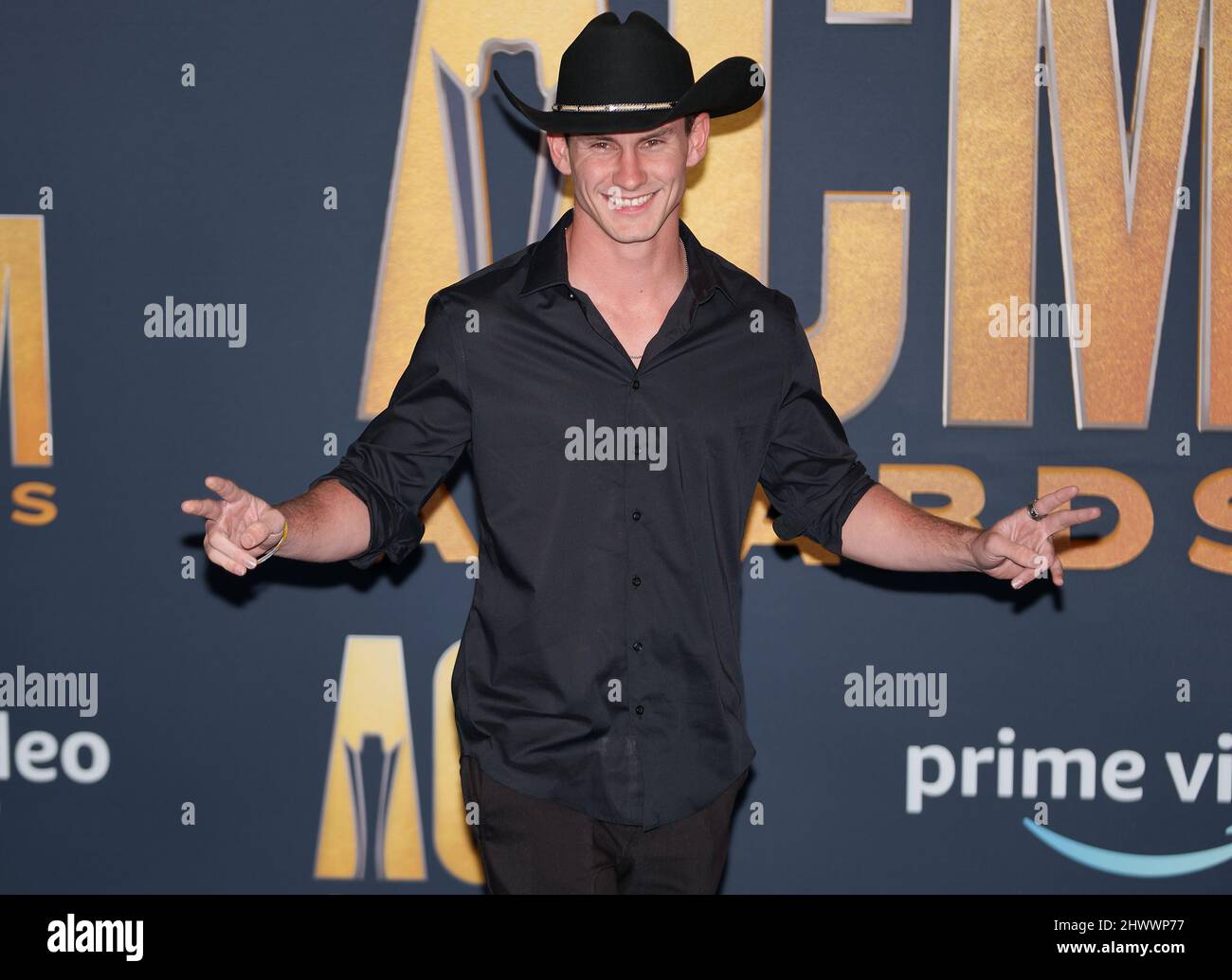 Colby Schnacky arrives at the 57th Academy of Country Music Awards held ...
