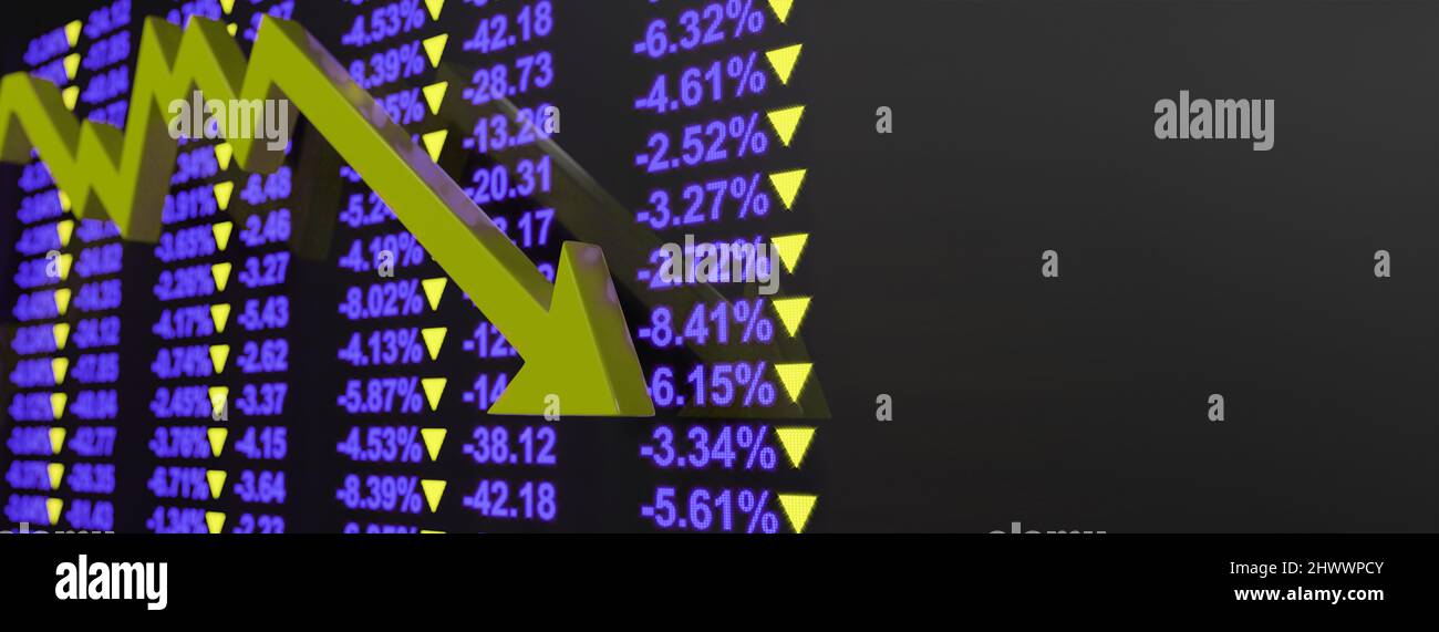 Graphs representing the stock market crash. 3d illustration Stock Photo ...