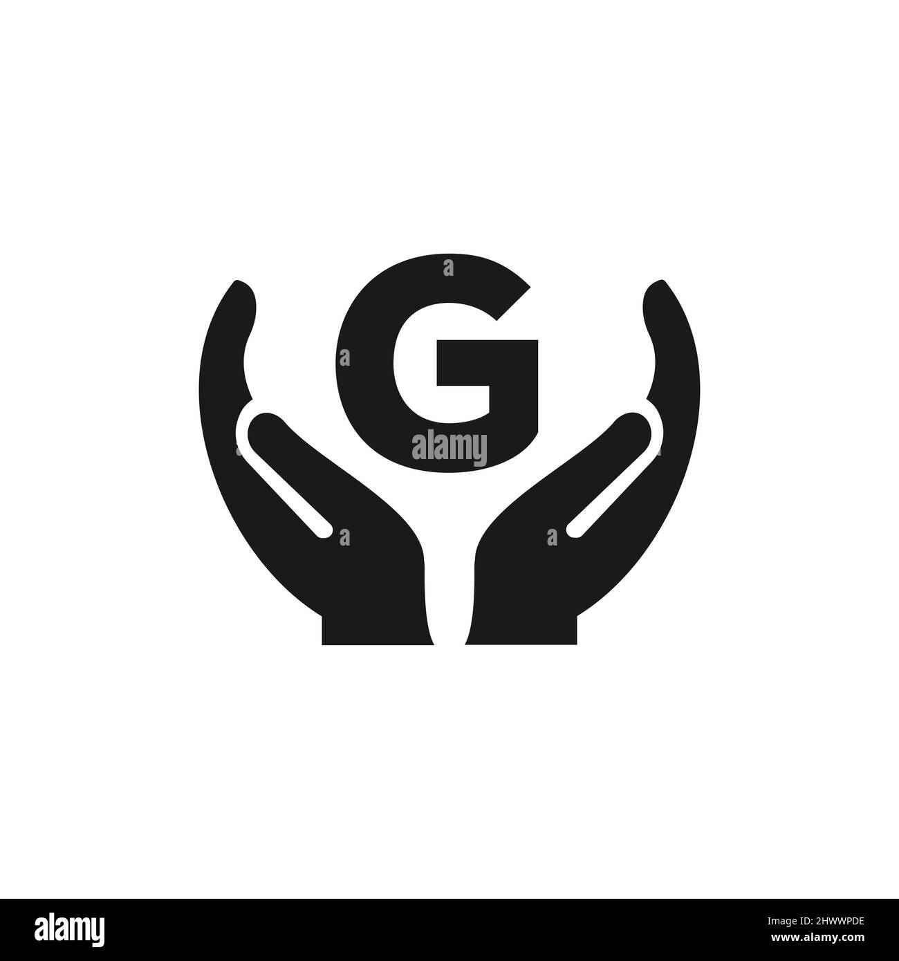 Letter G Giving Hand Logo Design. Hand Logo Design On Letter G Vector ...