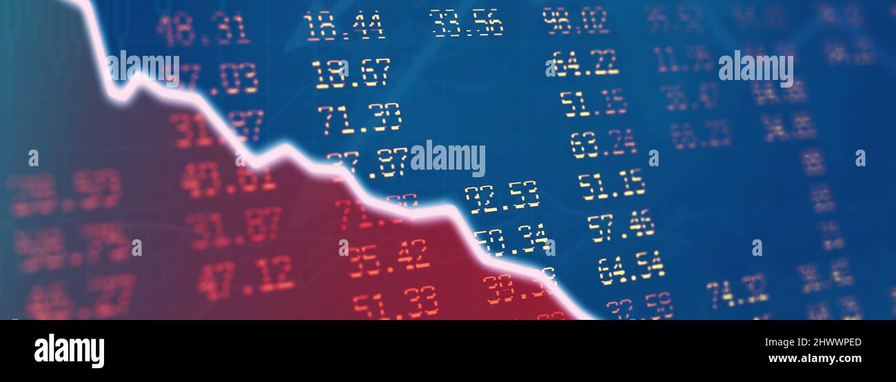 Graphs representing the stock market crash. 3d illustration Stock Photo ...