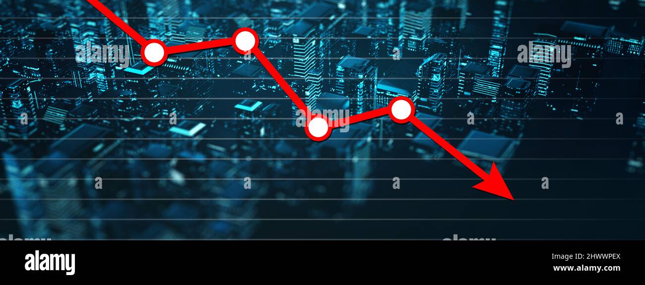 Graphs representing the stock market crash. 3d illustration Stock Photo ...