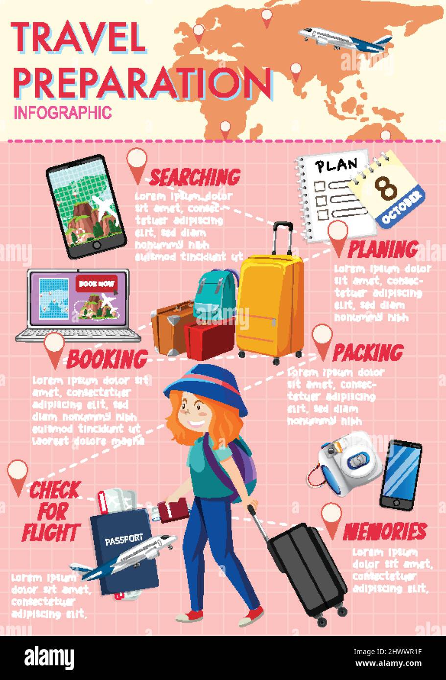 Travel preparation infographic design illustration Stock Vector Image ...