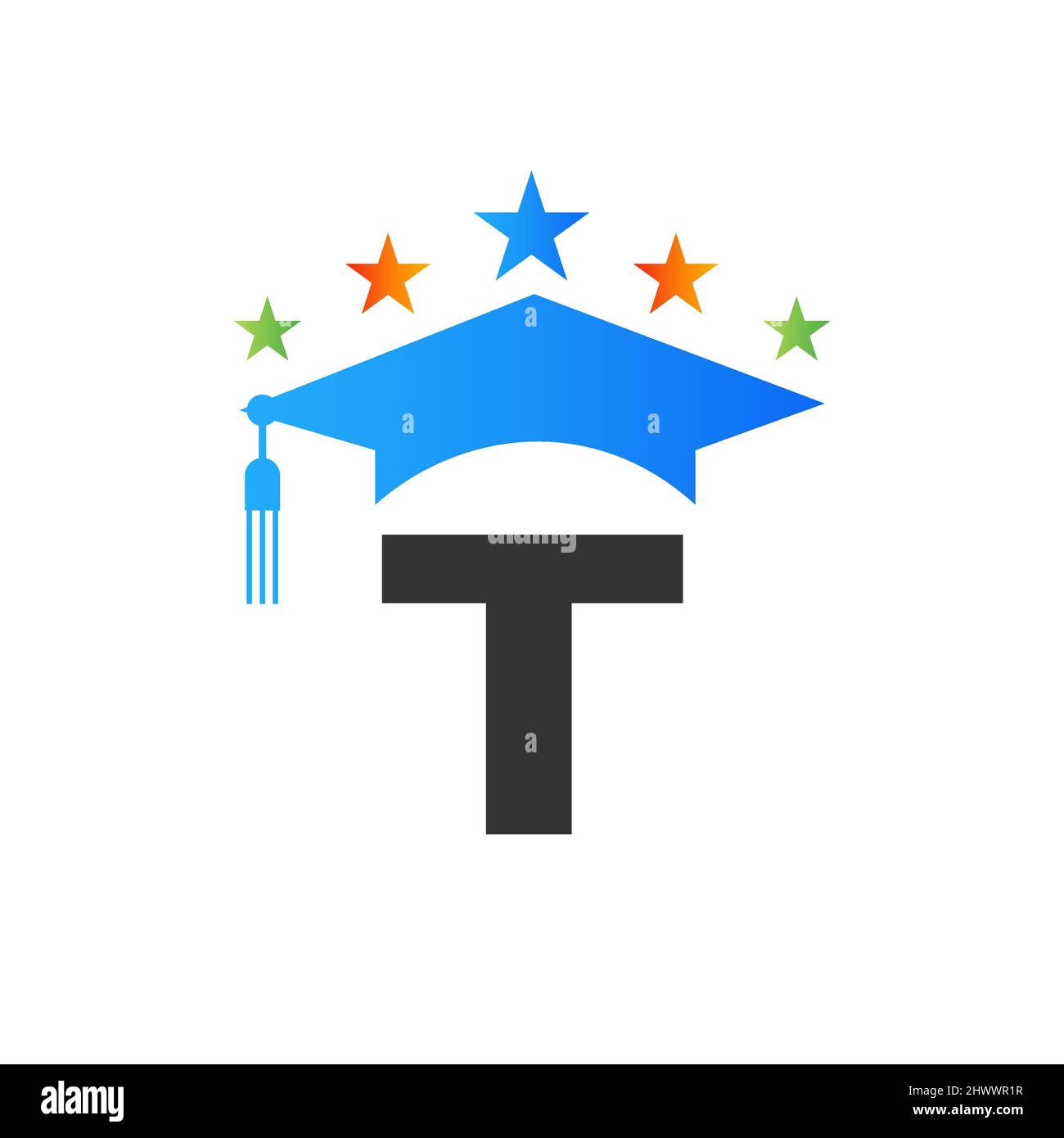 Letter T Education Logo Initial Graduation Cap Concept. Education Logo ...