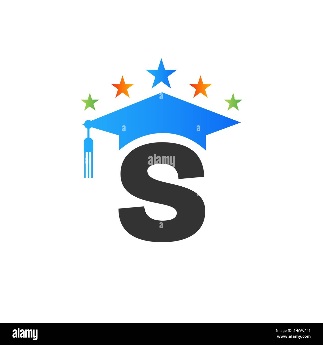 Letter S Education Logo Initial Graduation Cap Concept. Education Logo ...