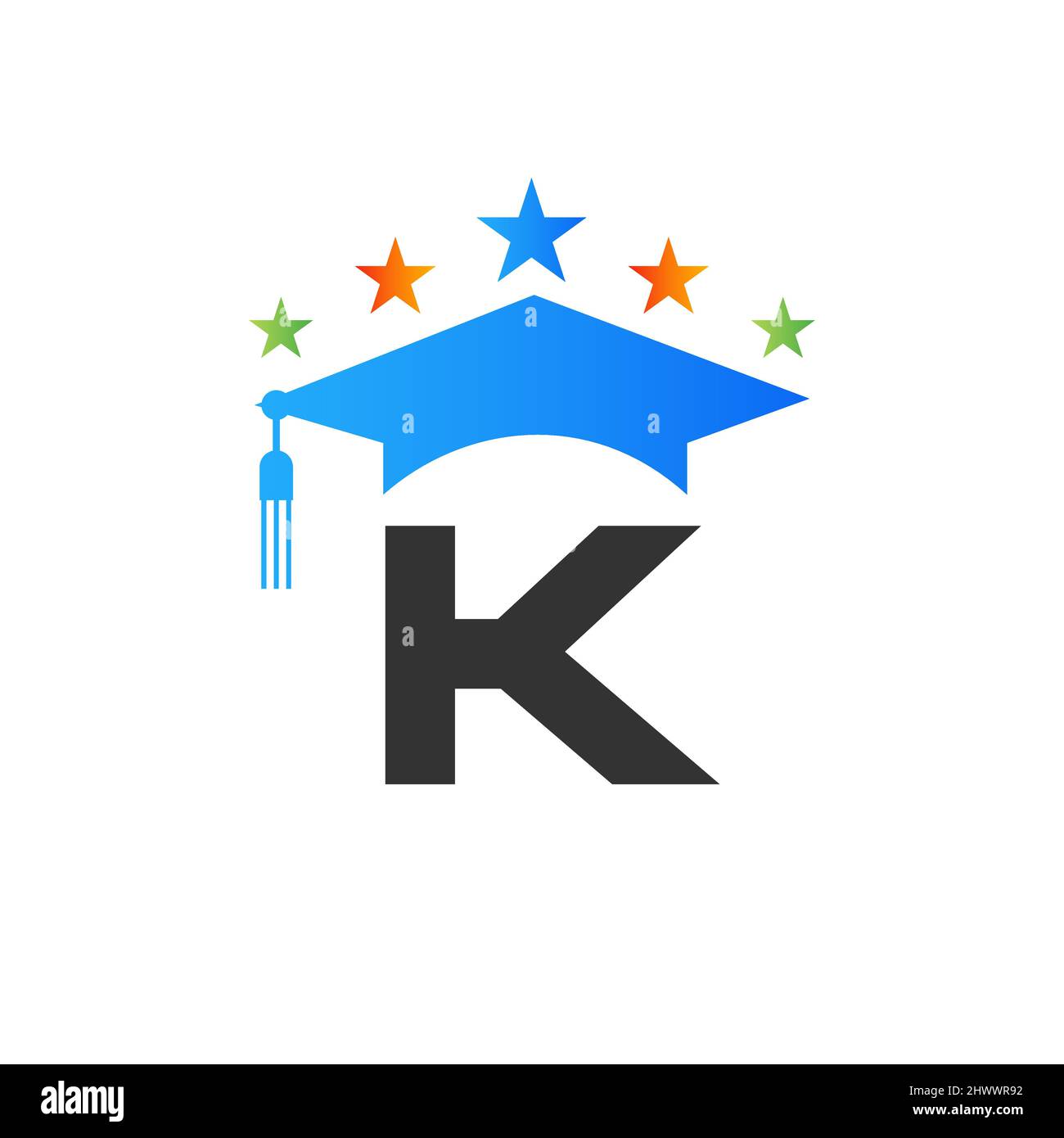 Letter K Education Logo Initial Graduation Cap Concept. Education Logo ...
