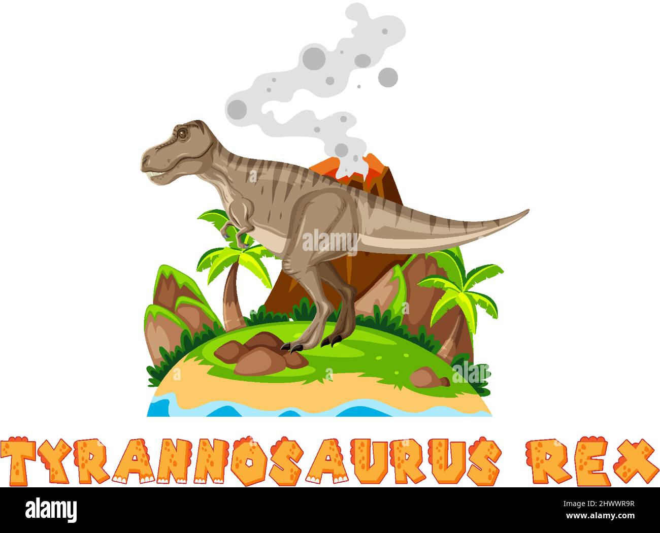Wordcard design for tyrannosaurus rex illustration Stock Vector Image ...