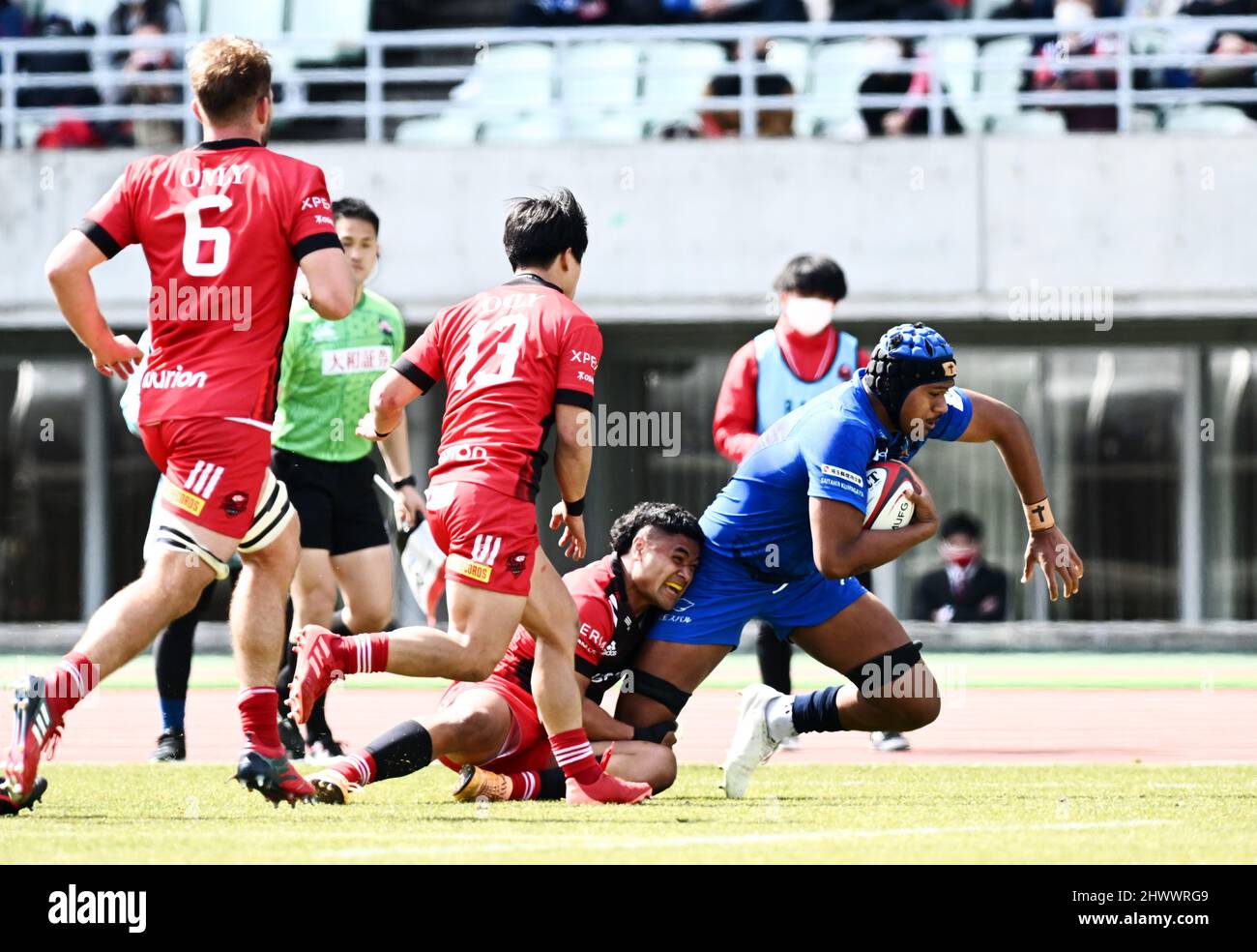 Esei Haangana, MARCH 5, 2022 - Rugby : Japan Rugby League One match between NTT Docomo Red ...