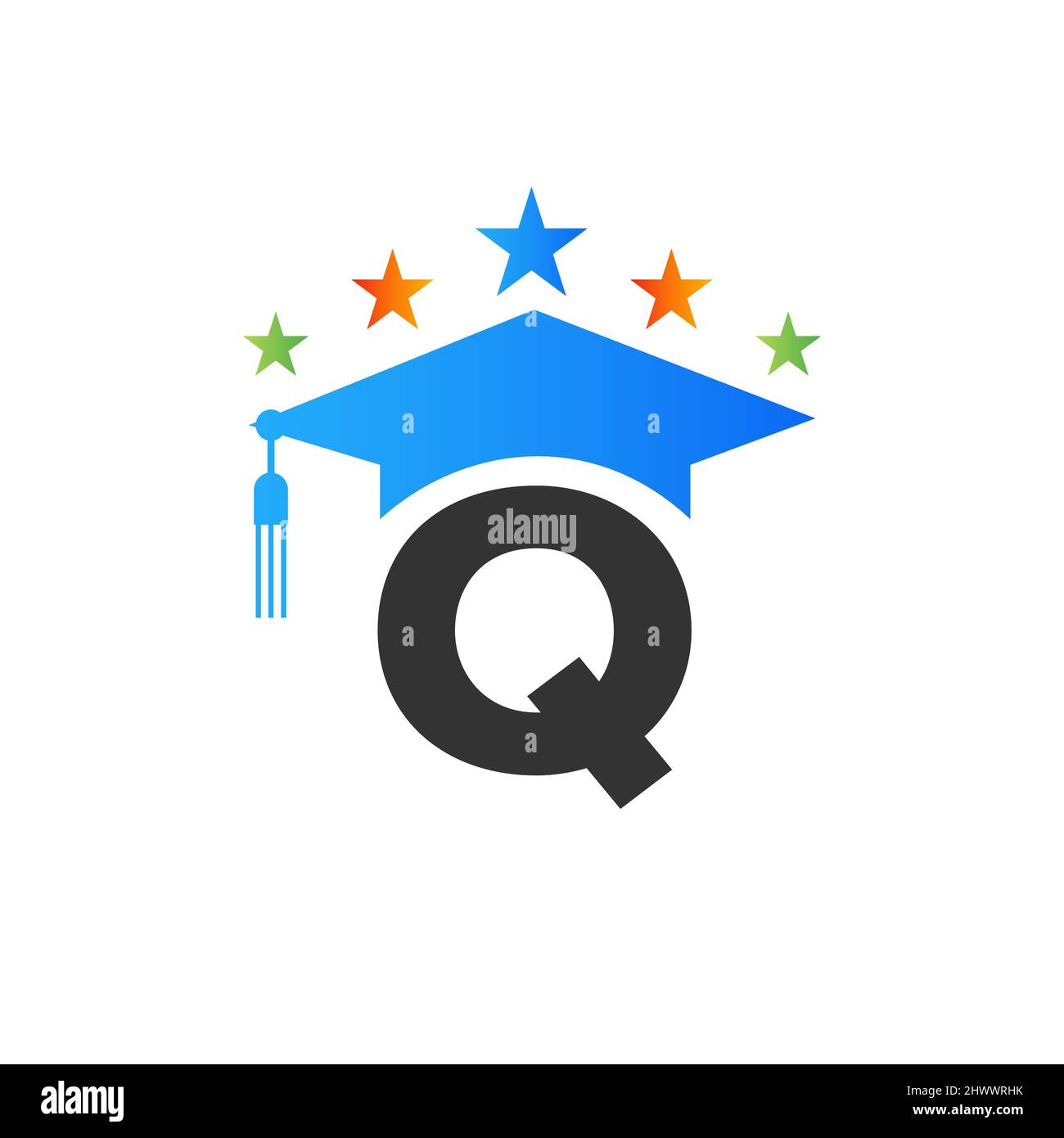 Letter Q Education Logo Initial Graduation Cap Concept. Education Logo ...