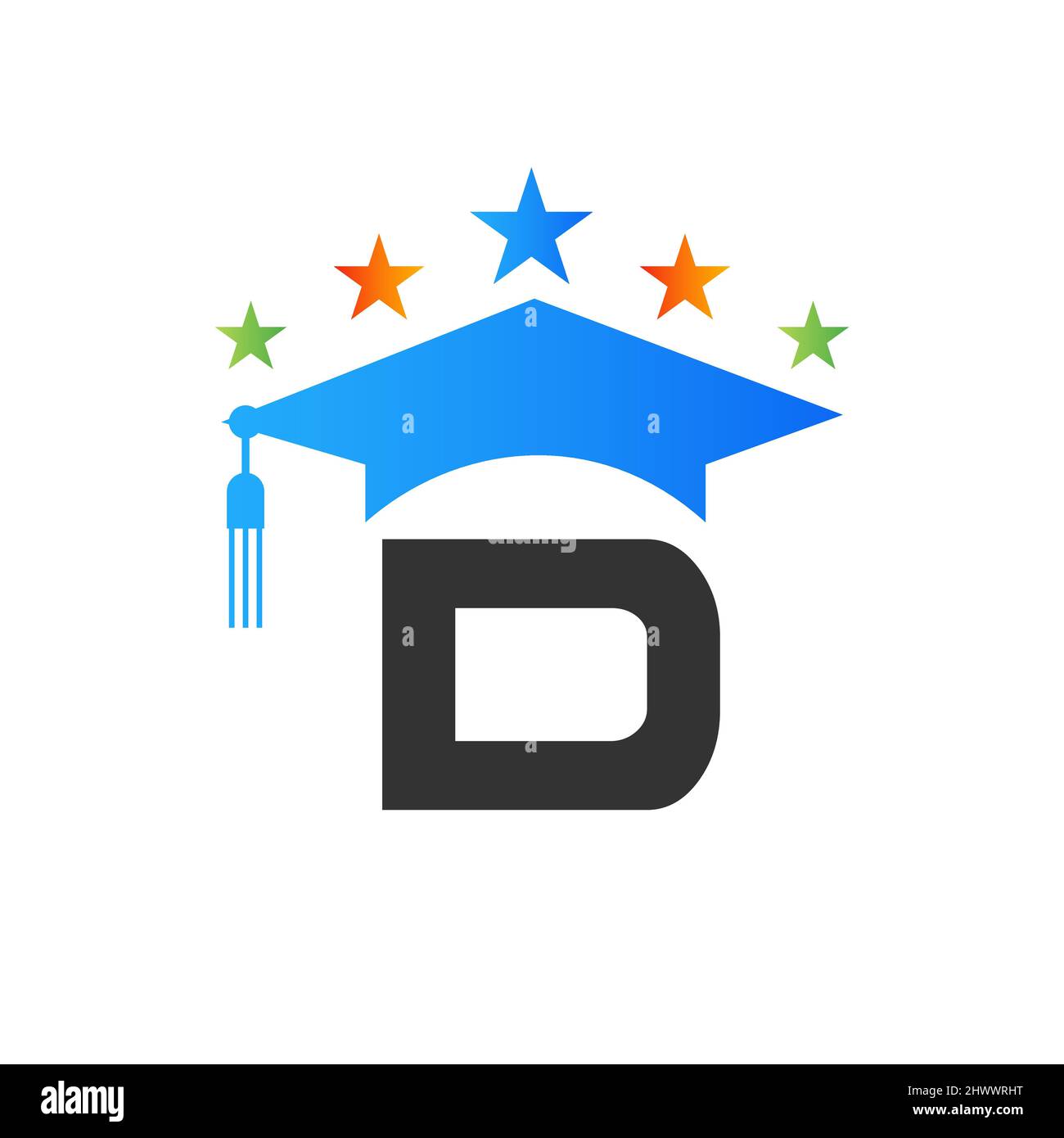 Letter D Education Logo Initial Graduation Cap Concept. Education Logo ...