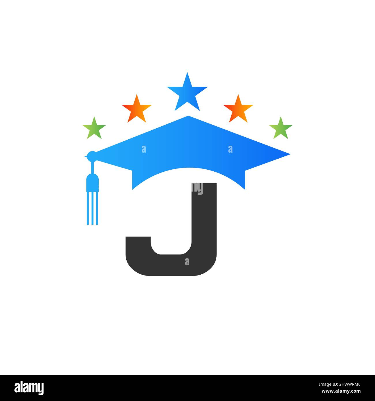 Letter J Education Logo Initial Graduation Cap Concept. Education Logo ...