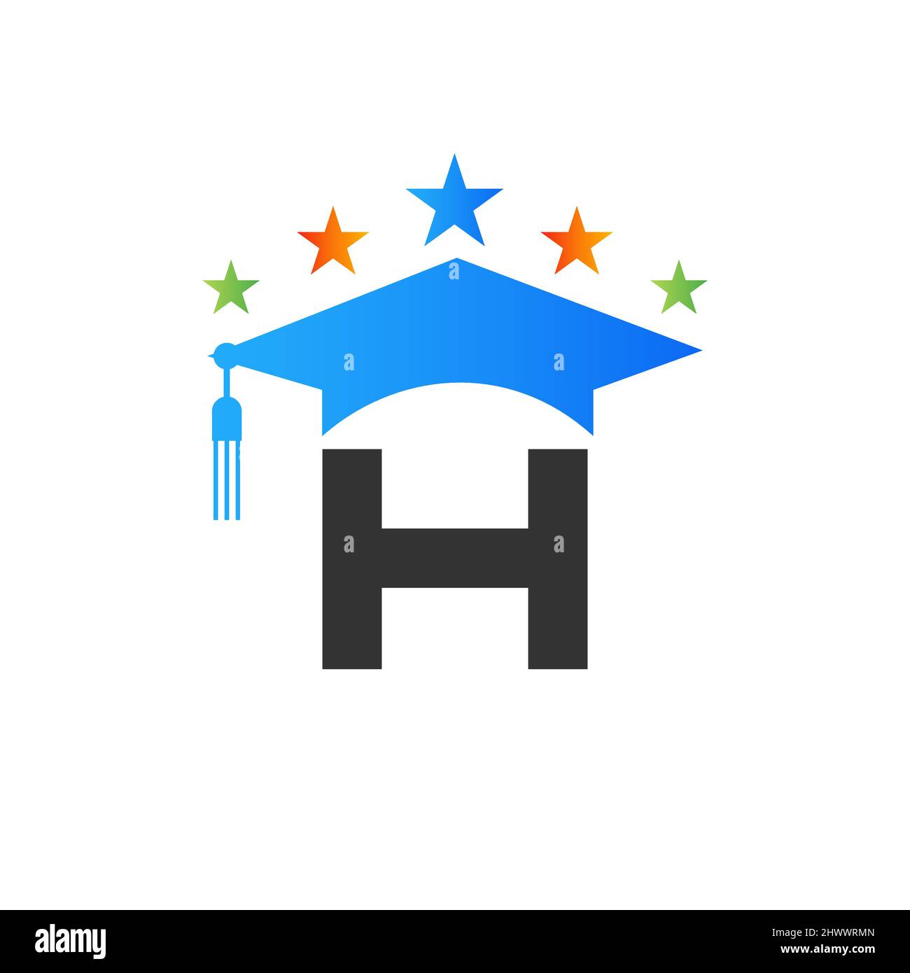 Letter H Education Logo Initial Graduation Cap Concept. Education Logo ...