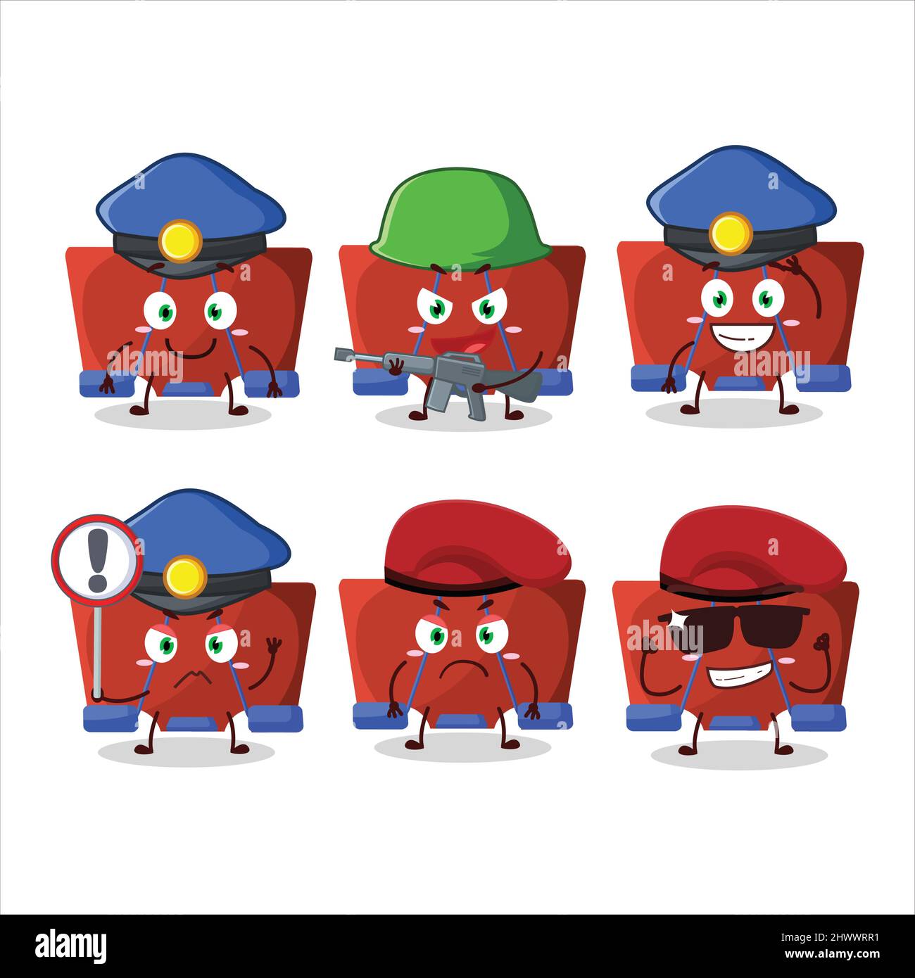 A dedicated Police officer of red binder clip mascot design style ...