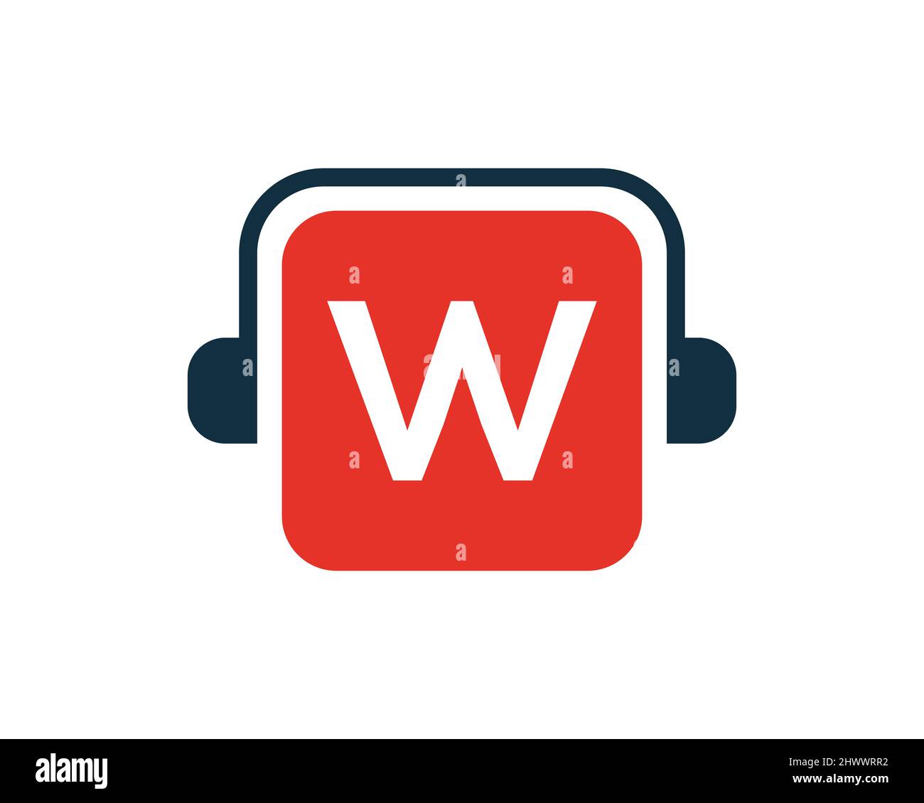 Headphone Template On W Letter. Letter W Music Logo Design. Dj Music ...