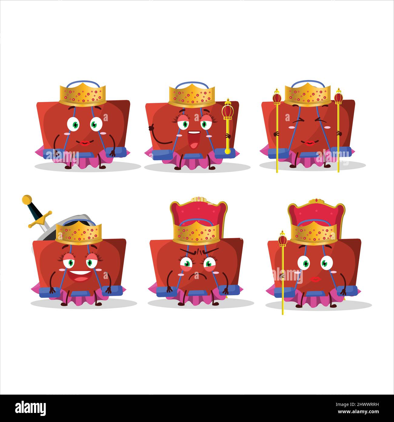 Queen and her magic clothes cartoon of red binder clip wearing tiara ...