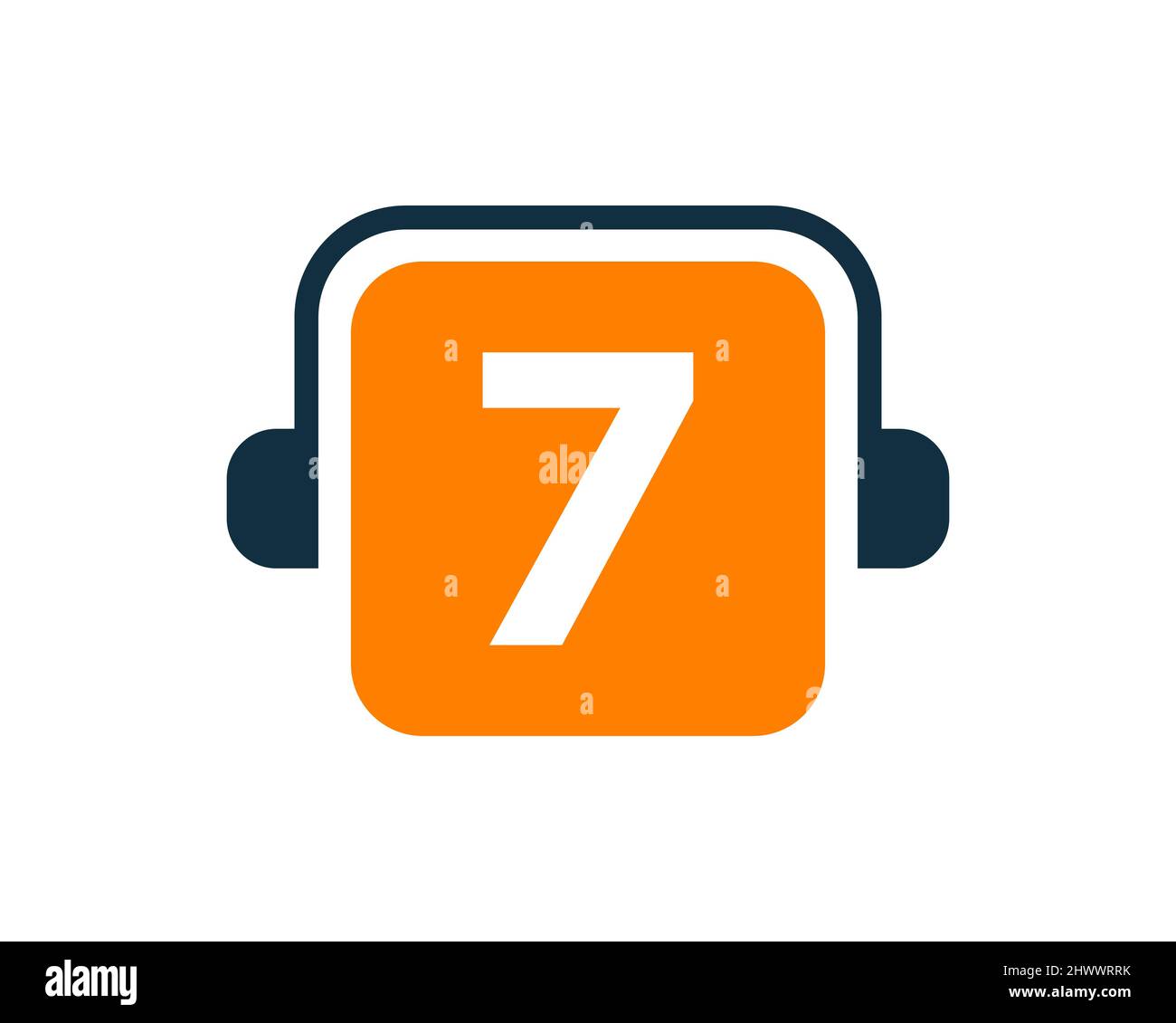 Headphone Template On 7 Letter. Letter 7 Music Logo Design. Dj Music ...