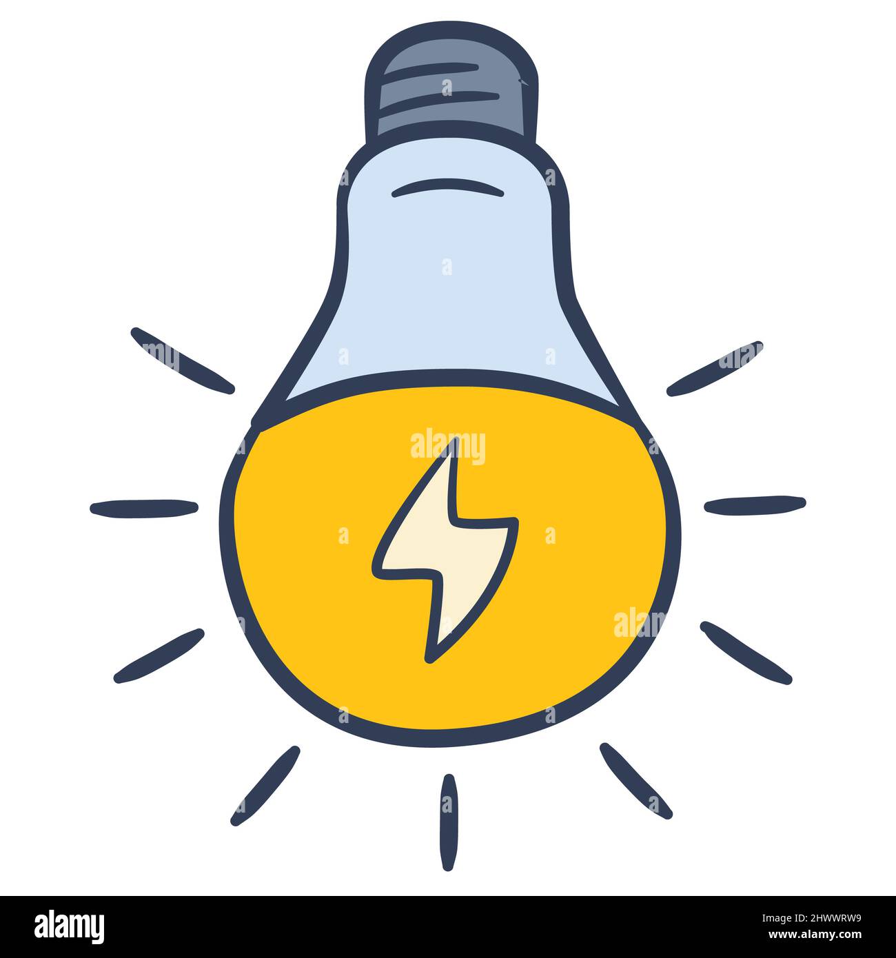 idea mind light bulb thought concept single isolated icon with doodle ...