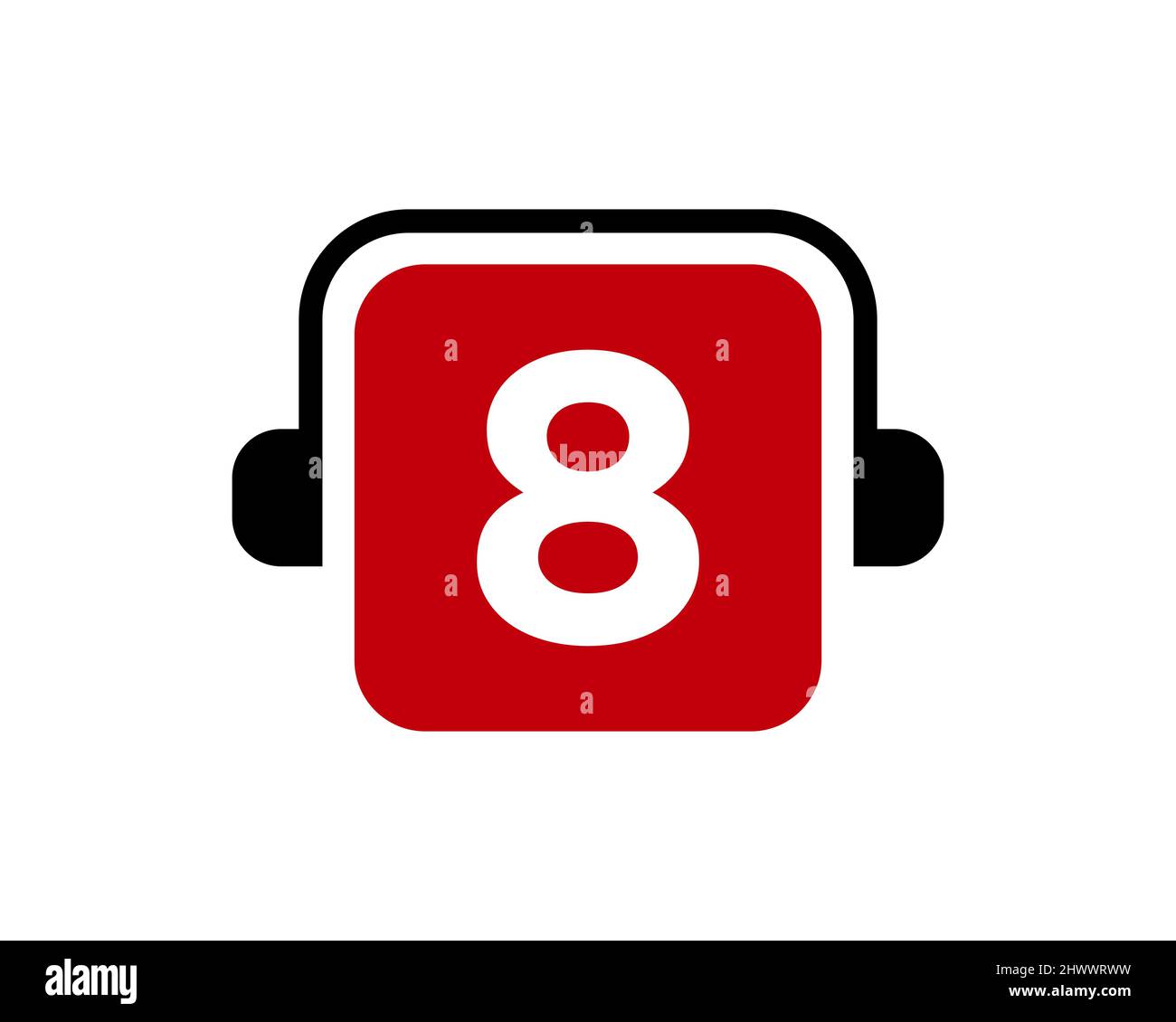Headphone Template On 8 Letter. Letter 8 Music Logo Design. Dj Music ...