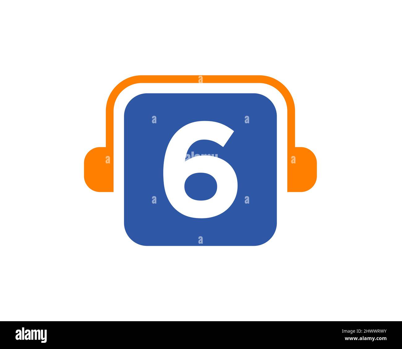 Headphone Template On 6 Letter. Letter 6 Music Logo Design. Dj Music ...