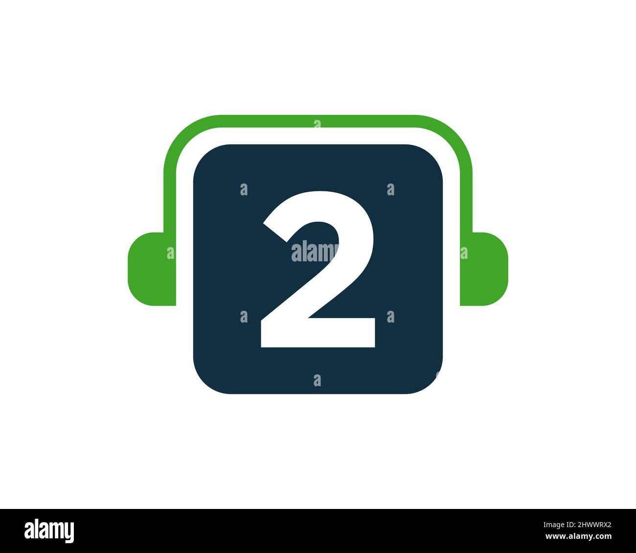 Headphone Template On 2 Letter. Letter 2 Music Logo Design. Dj Music ...