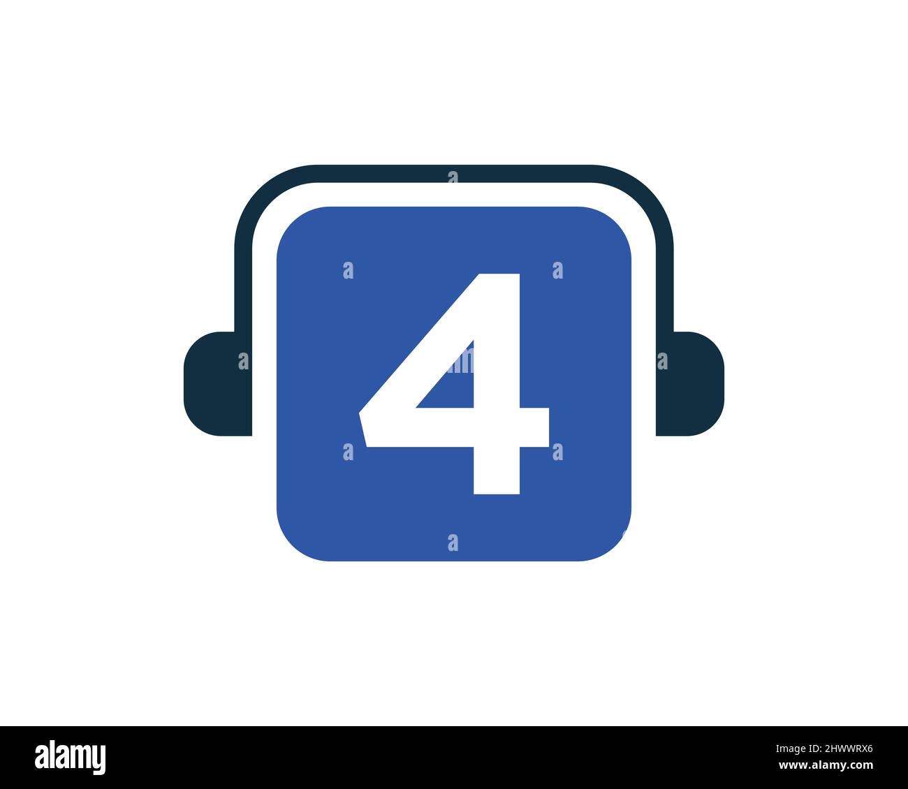 Headphone Template On 4 Letter. Letter 4 Music Logo Design. Dj Music ...