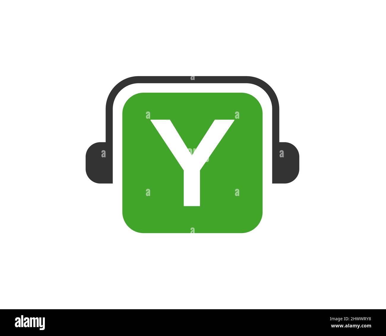 Headphone Template On Y Letter. Letter Y Music Logo Design. Dj Music ...