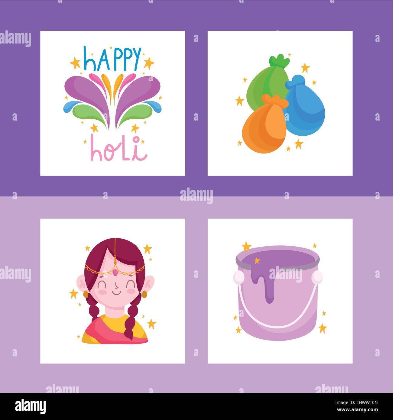 icons happy holi Stock Vector Image & Art - Alamy