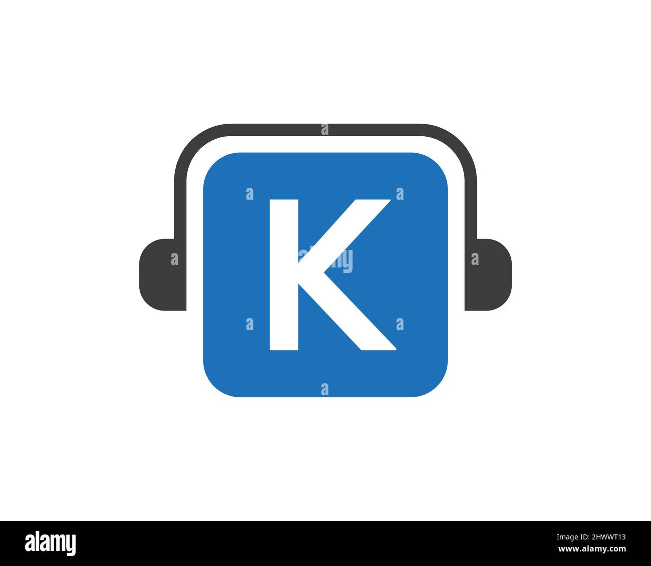 Headphone Template On K Letter. Letter K Music Logo Design. Dj Music ...