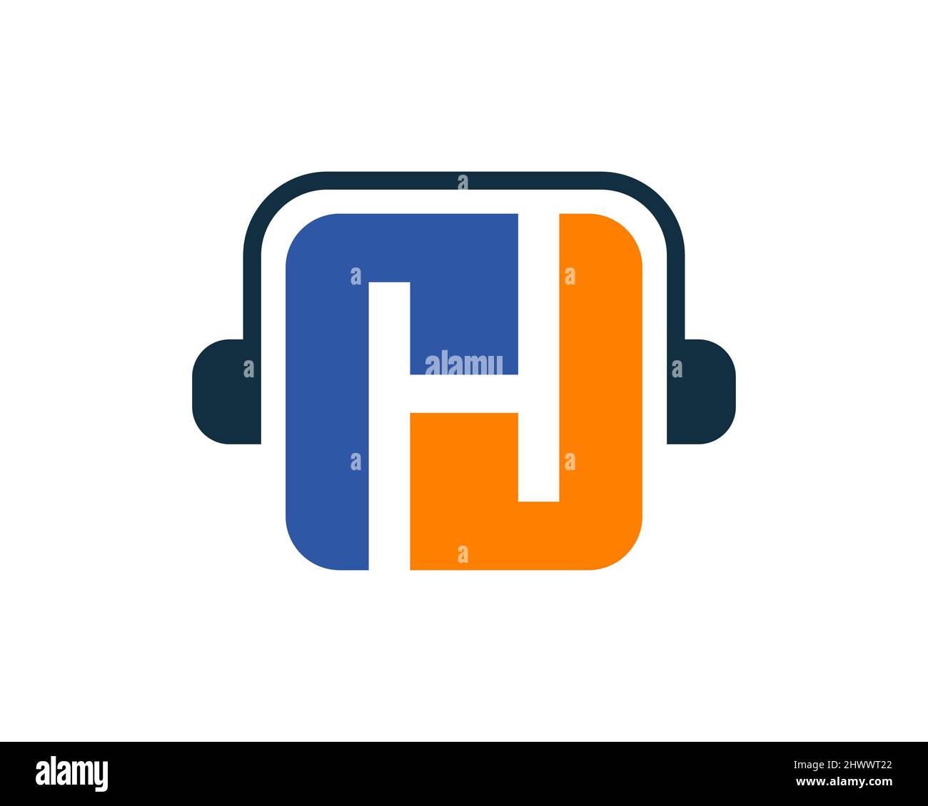 Headphone Template On H Letter. Letter H Music Logo Design. Dj Music ...