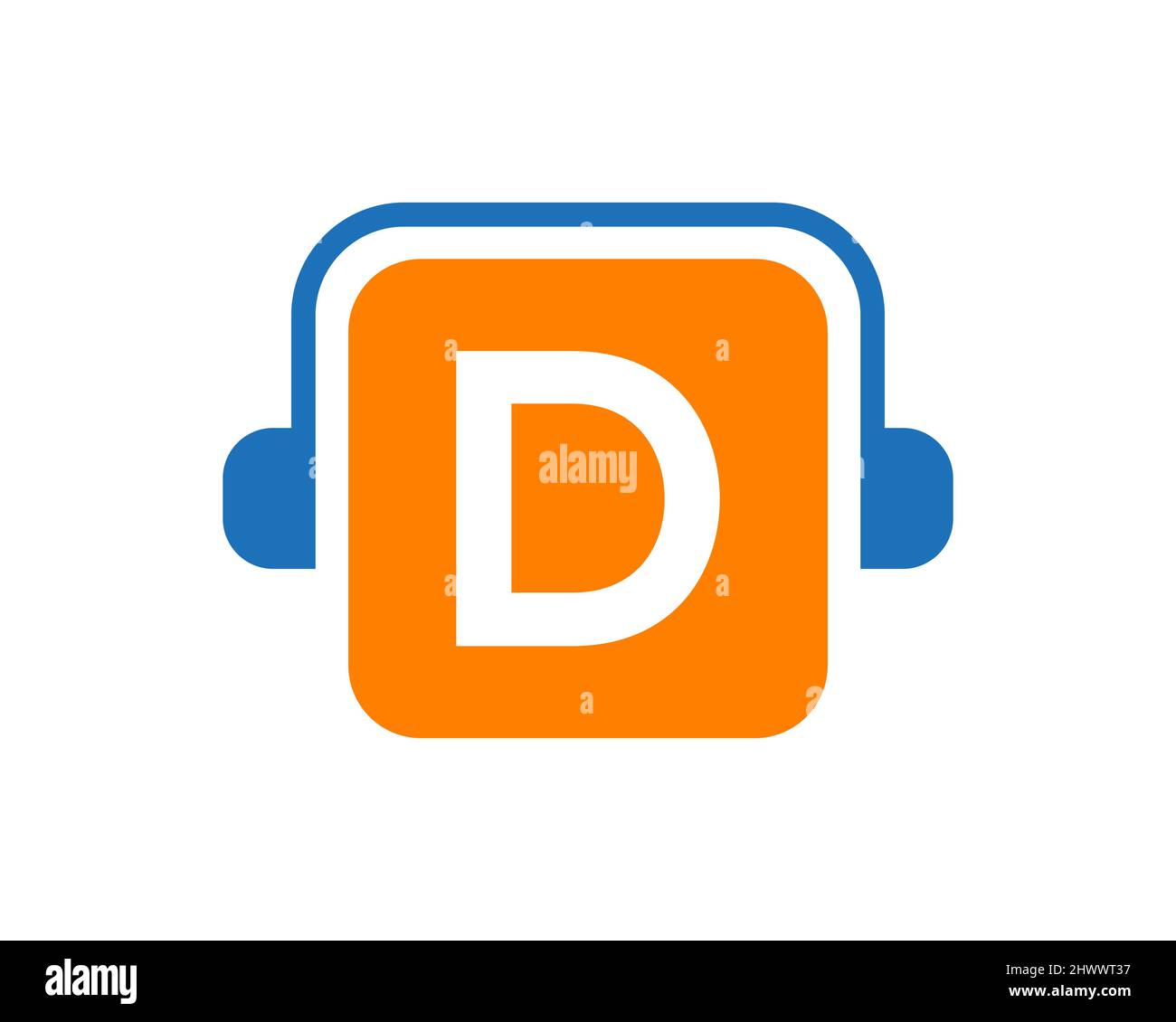 Headphone Template On D Letter. Letter D Music Logo Design. Dj Music ...