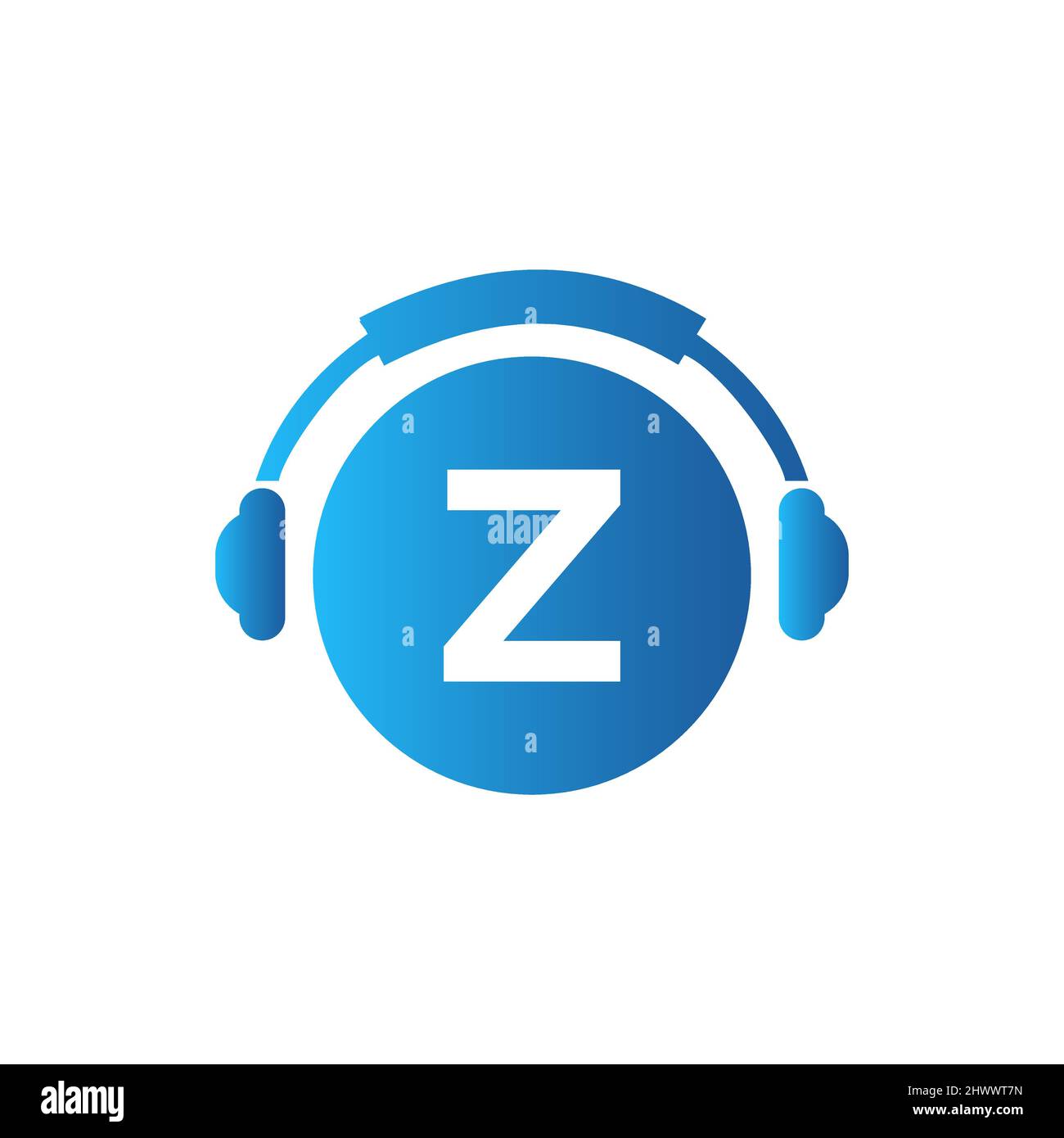 Headphone Template On Z Letter. Letter Z Music Logo Design. Dj Music ...