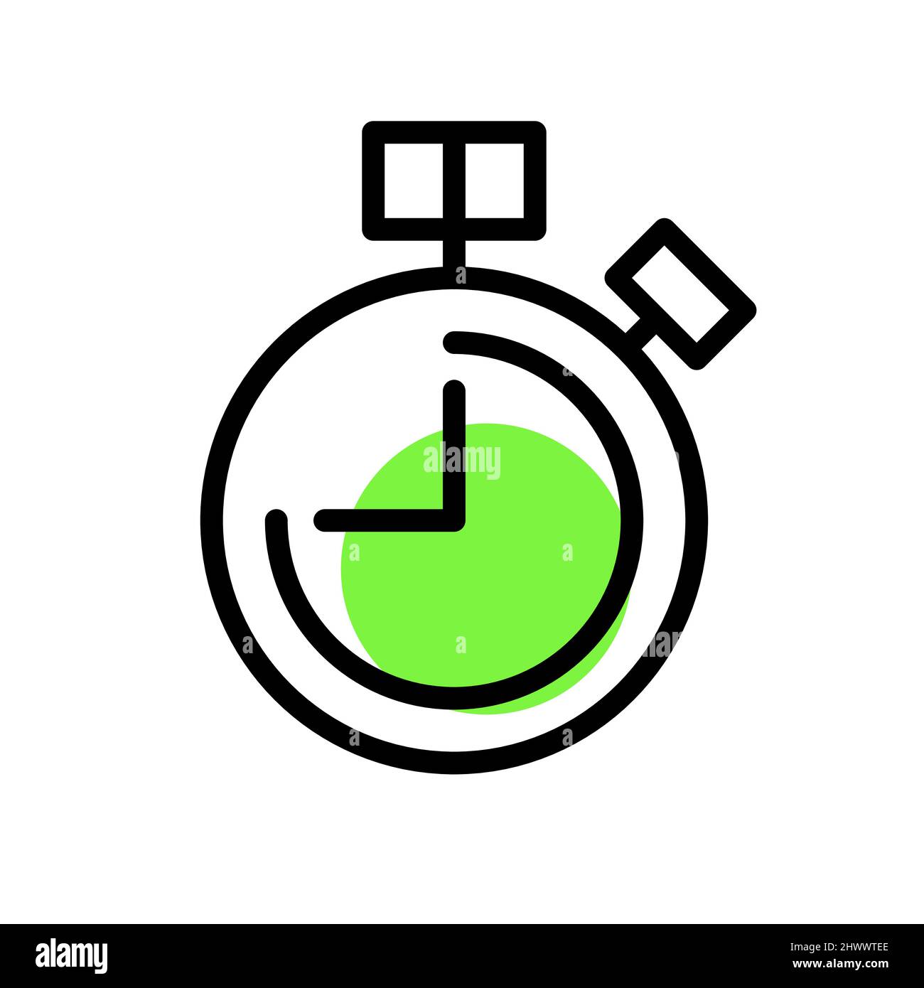 Stopwatch simple line art icon. Pixel perfect, editable stroke, color ...