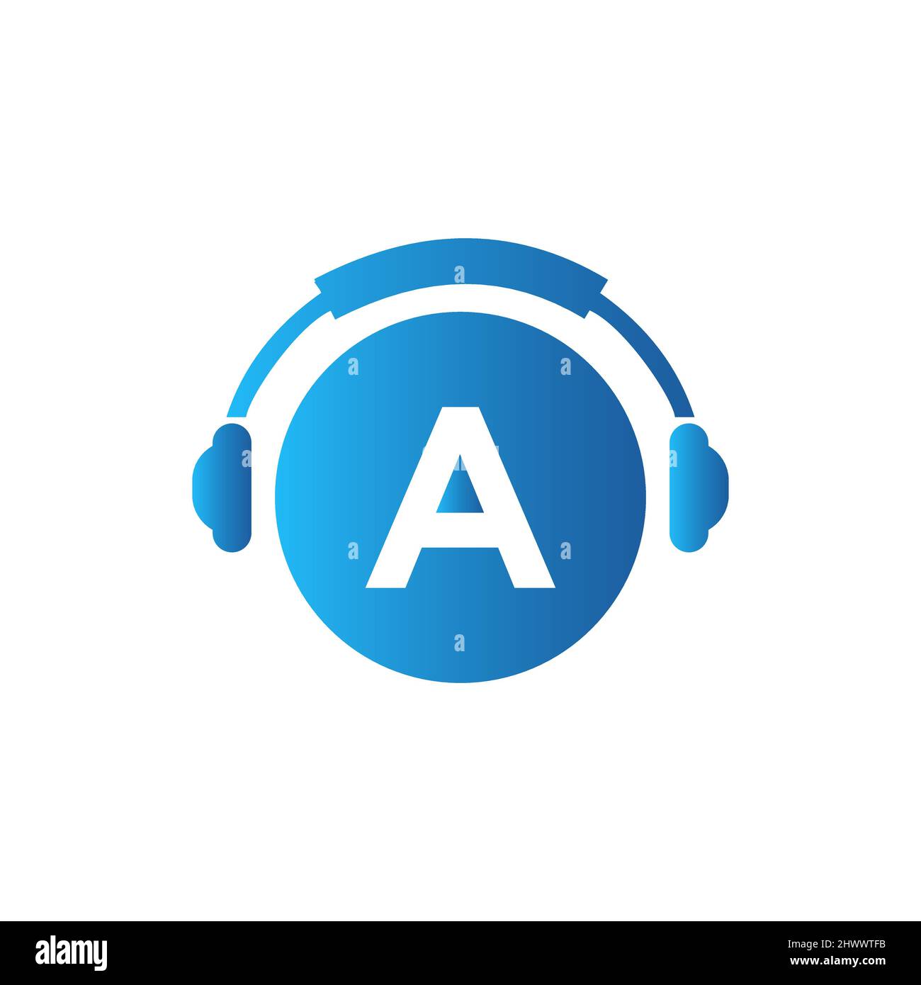 Headphone Template On A Letter. Letter A Music Logo Design. Dj Music ...