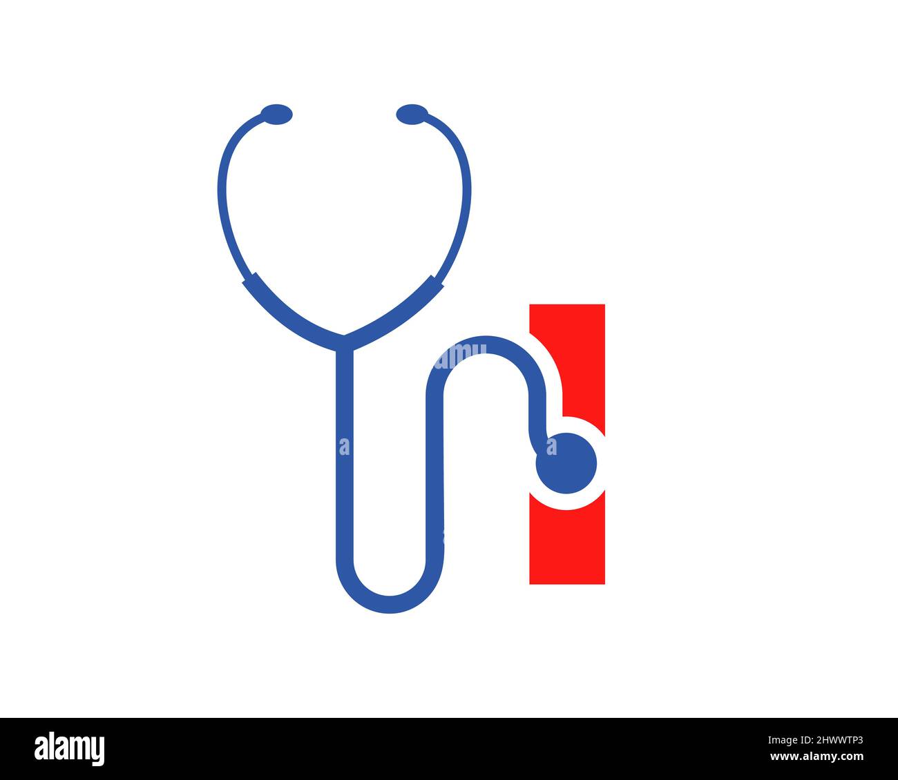 Health care logo with I letter concept. Stethoscope logo I letter ...