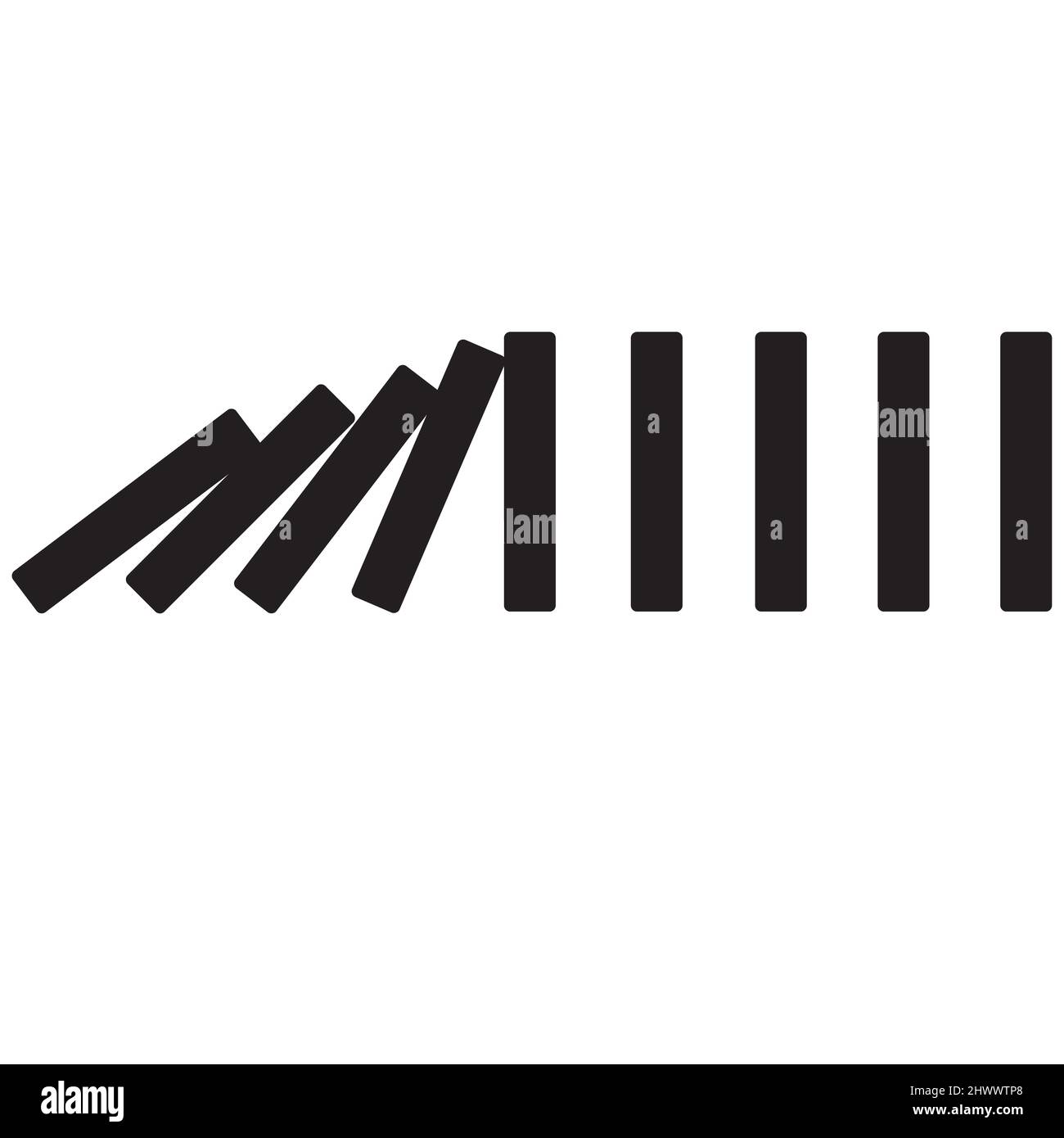falling dominoes on white background. domino effect sign. flat style ...